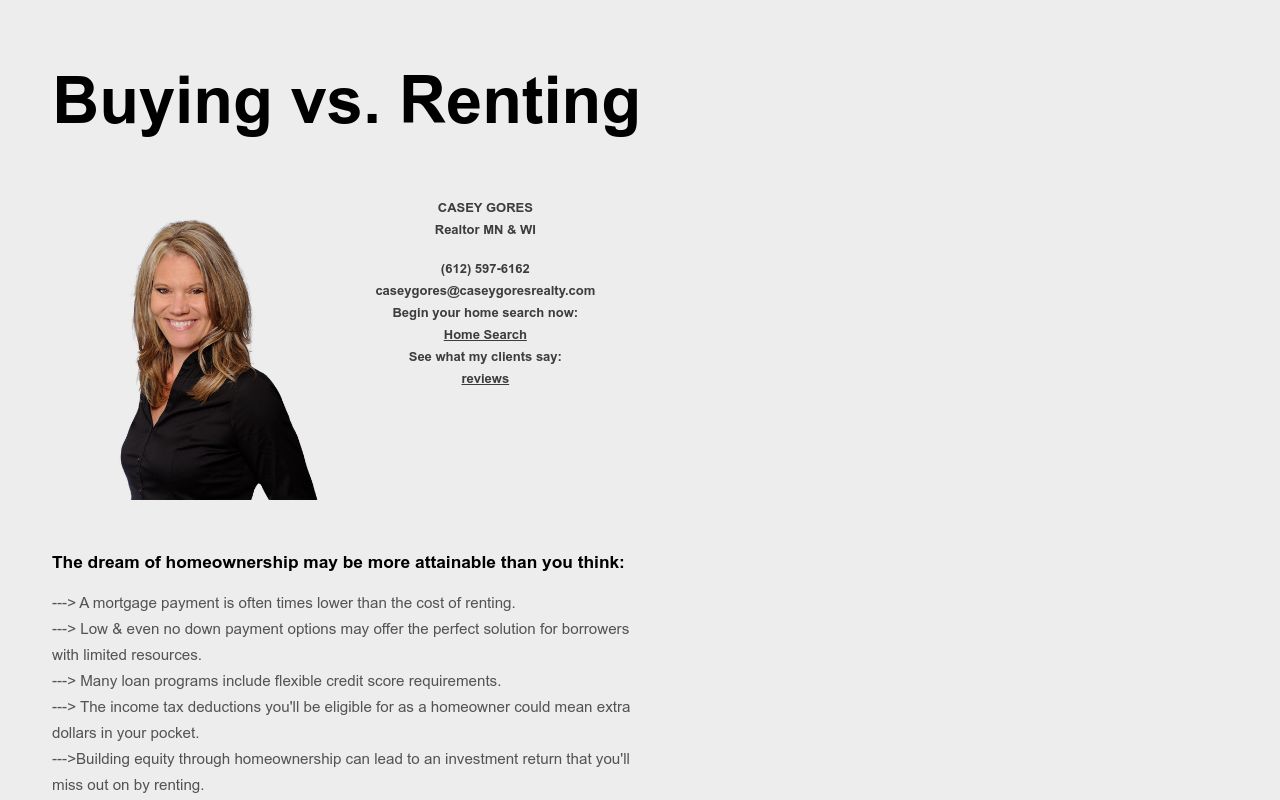 Buying Vs. Renting
